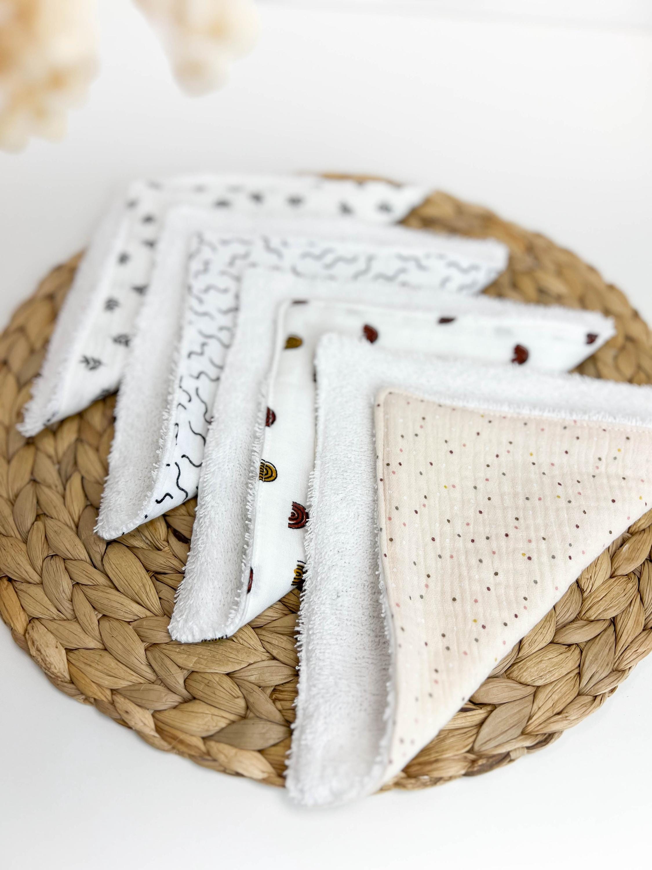 Mini Muslin Cotton Terry Cloth Face Towel, Reusable Eco-friendly Face ...
