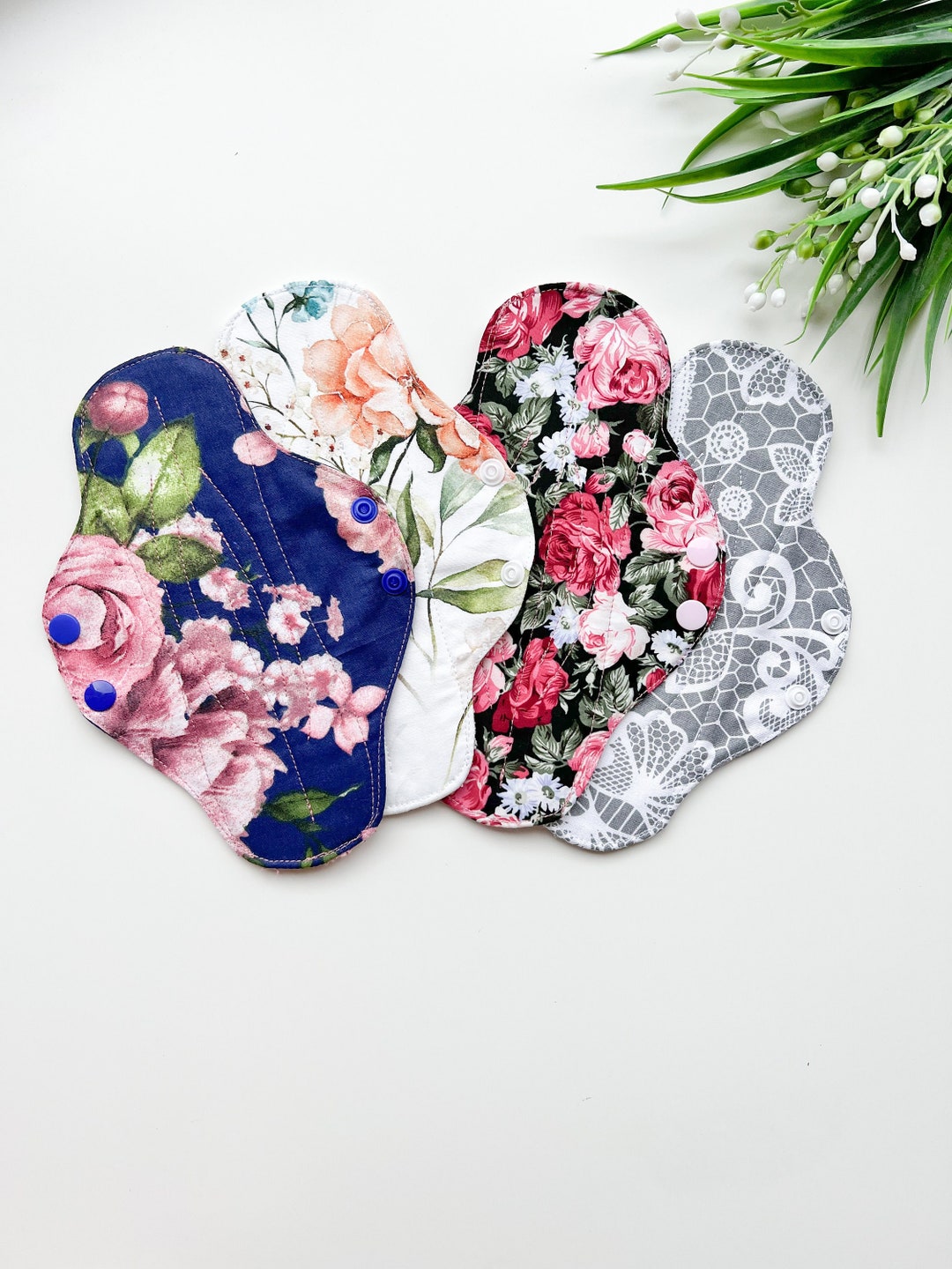 Reusable Organic Period Pads for Different Flows, Bamboo Pantyliner ...