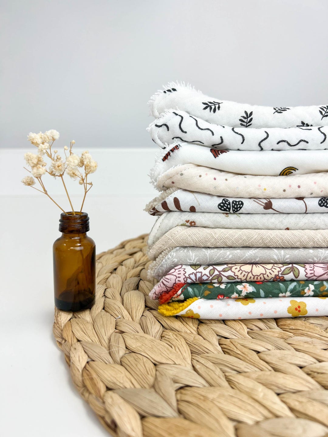 Mini Muslin Cotton Terry Cloth Face Towel, Reusable Eco-friendly Face ...