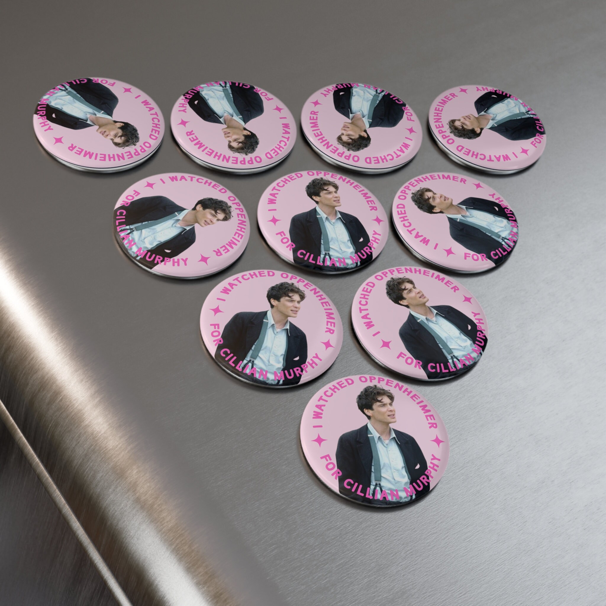 Cillian Murphy Oppenheimer Peaky Blinders Button Magnet, Round, Pink - Etsy