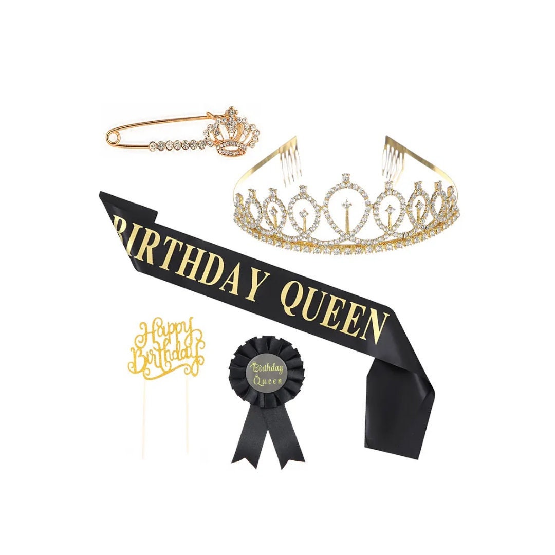Happy Birthday Queen Girl Tiara Sash 5pcs Set - Etsy