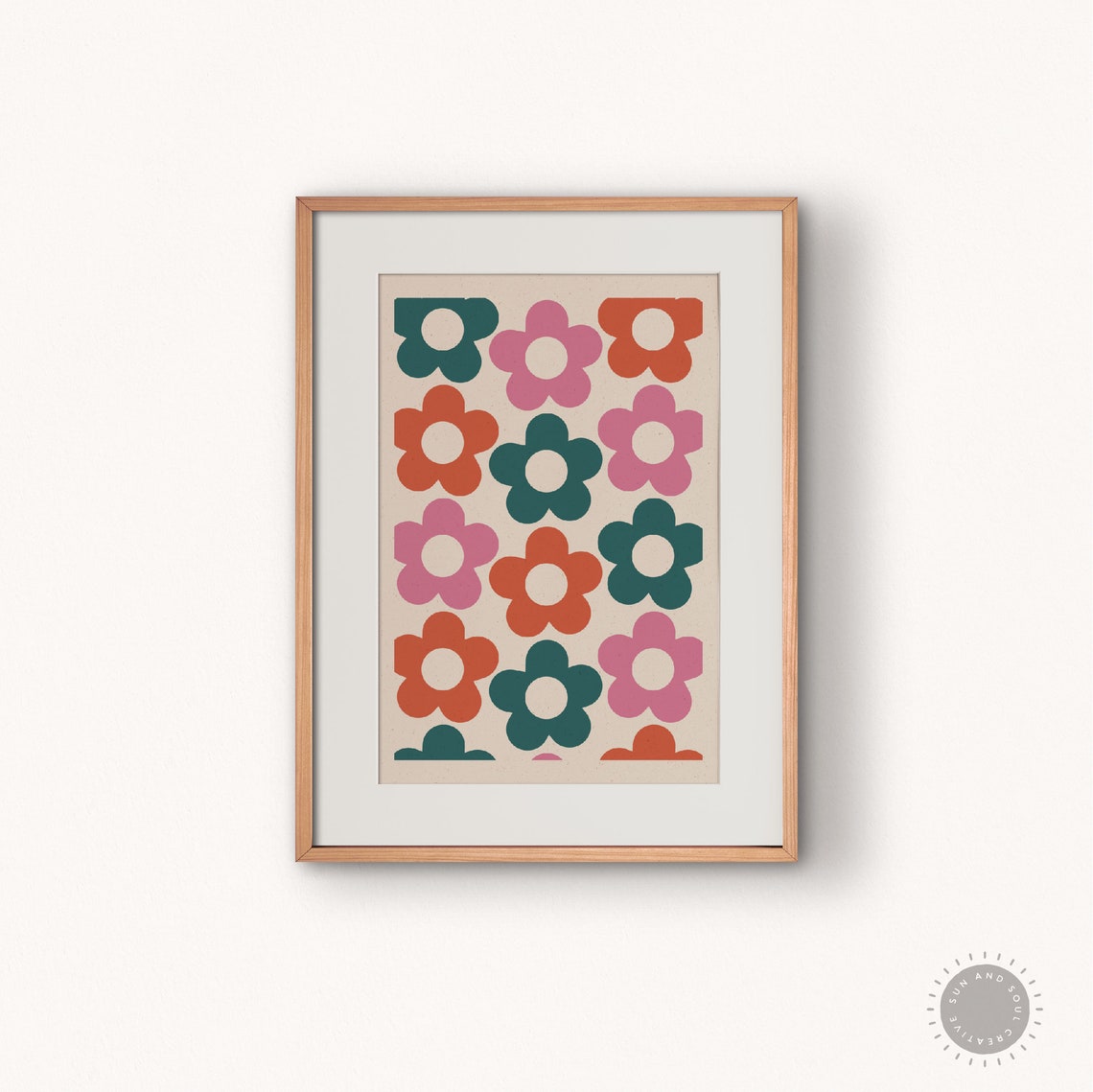 Groovy Floral Print Floral Digital Print Wall Art Boho - Etsy