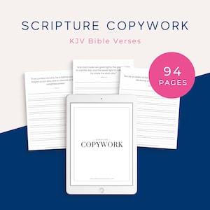 Scripture Copywork- 94 Bible Verse Printable Homeschool Pages - Etsy