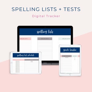 Homeschool Spelling Lists + Tests Digital Tracker | Spelling List Log ...