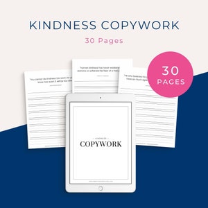 Kindness Quotes Copywork 30 Printable Homeschool Pages - Etsy