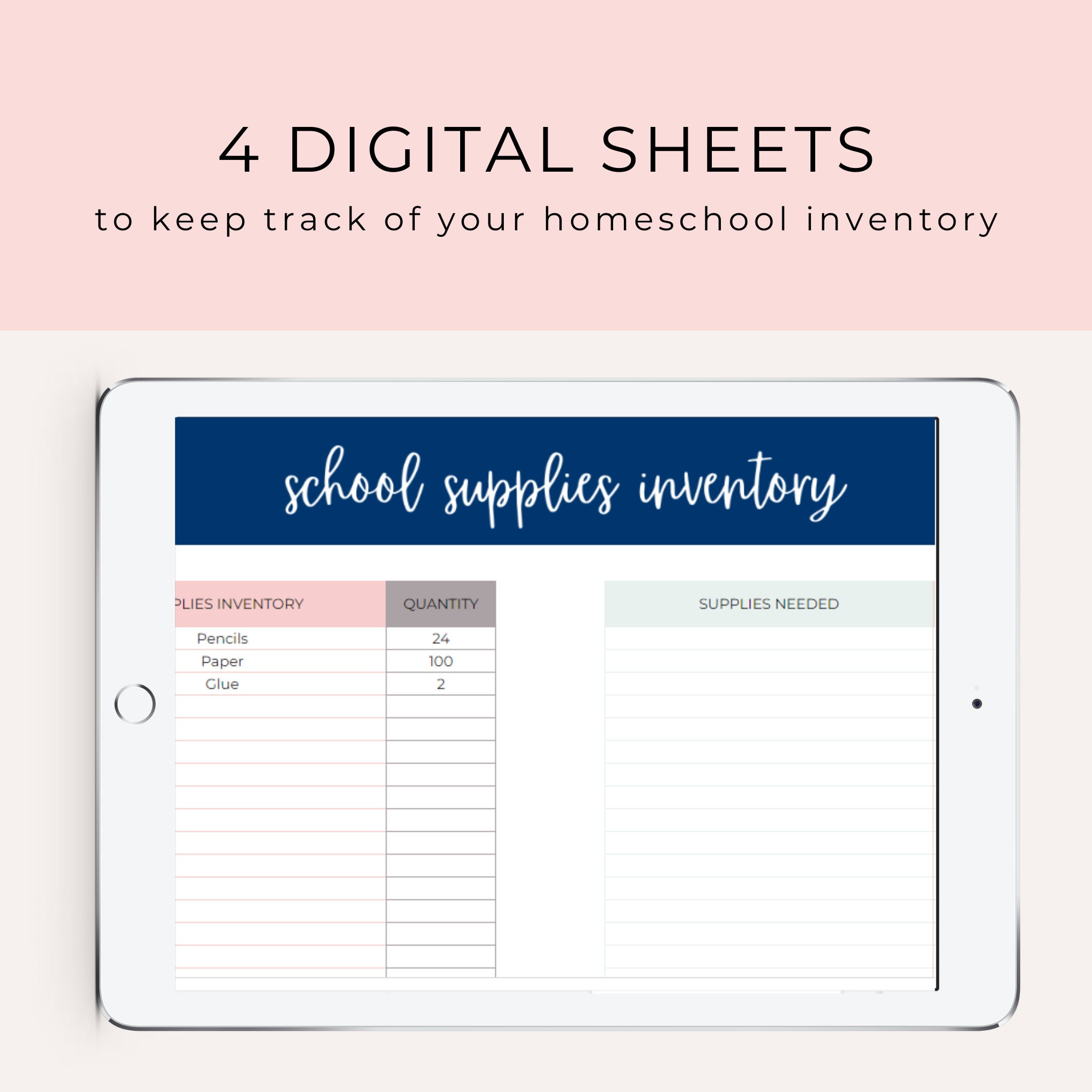 Homeschool Inventory Digital Tracker | 4 Homeschool Organization ...