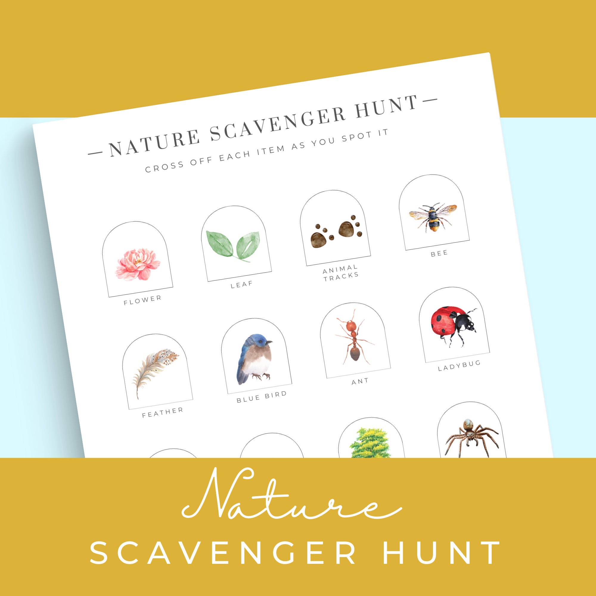 Scavenger Hunt Printable Pack 11 Printable Pages Nature - Etsy