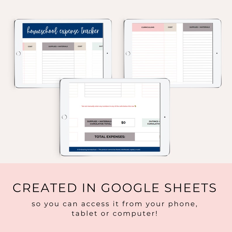 Homeschool Expenses Digital Tracker | Homeschool Finances Tracker - Etsy