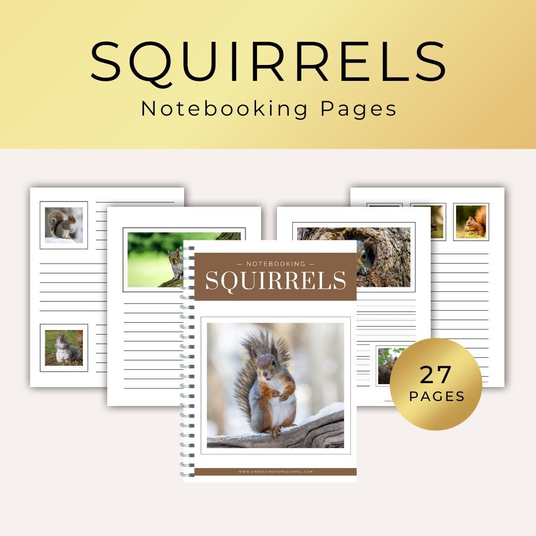 Squirrels Notebooking Pages | 27 Printable Pages - Etsy