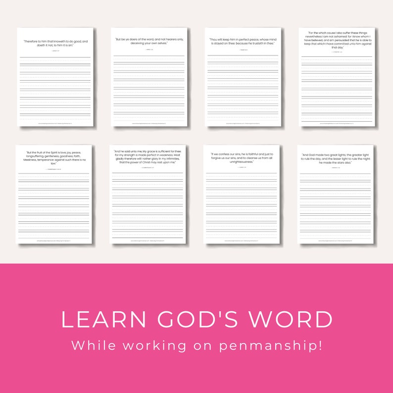 Scripture Copywork- 94 Bible Verse Printable Homeschool Pages - Etsy