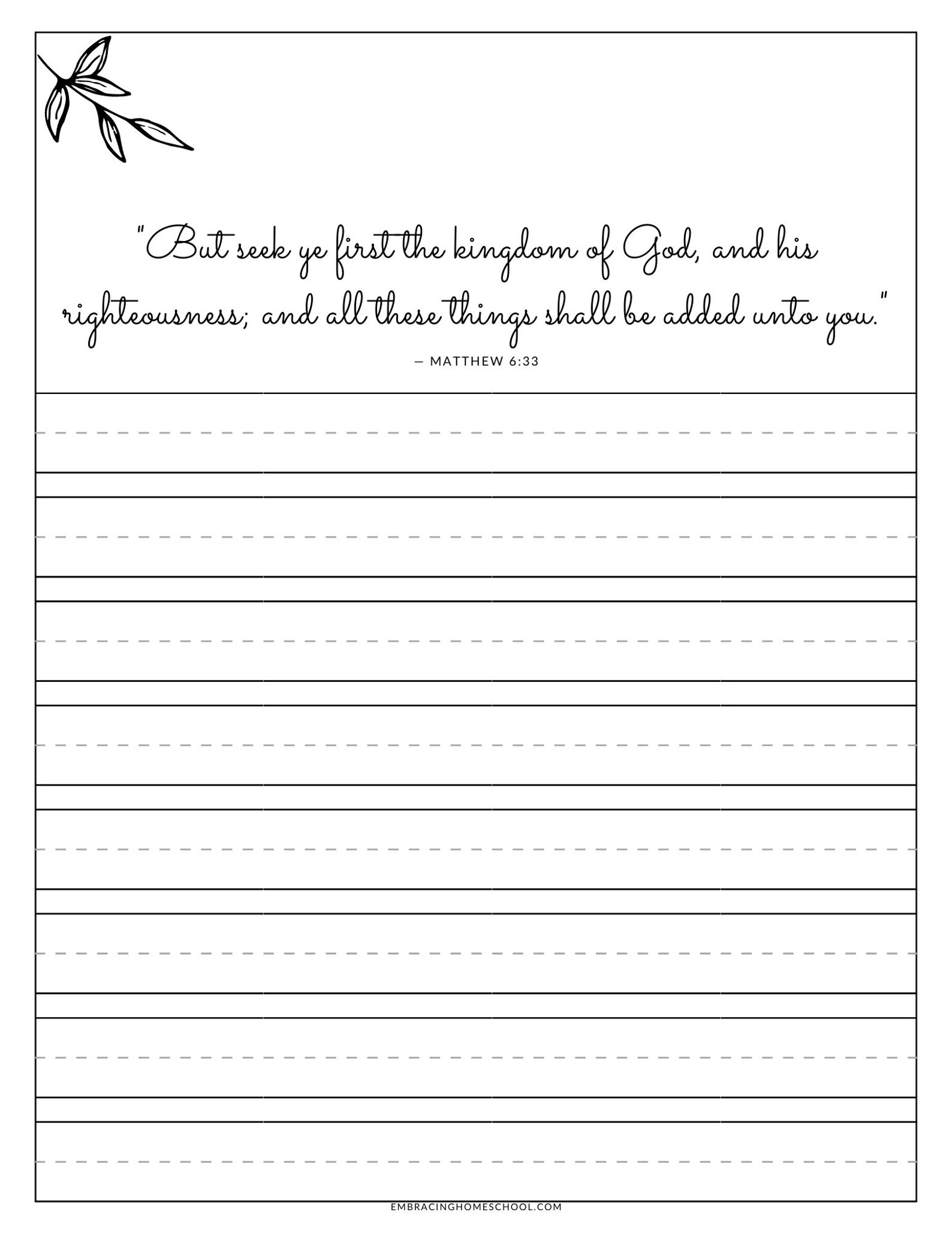CURSIVE Copywork Printables Delightfully Written Bible | Etsy