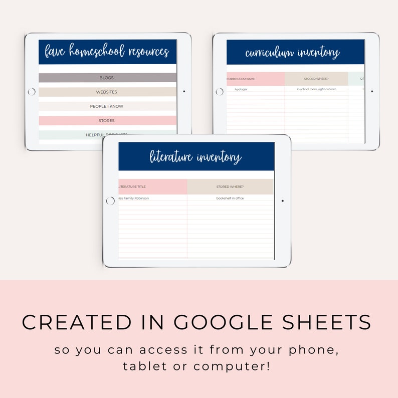Homeschool Inventory Digital Tracker 4 Homeschool - Etsy
