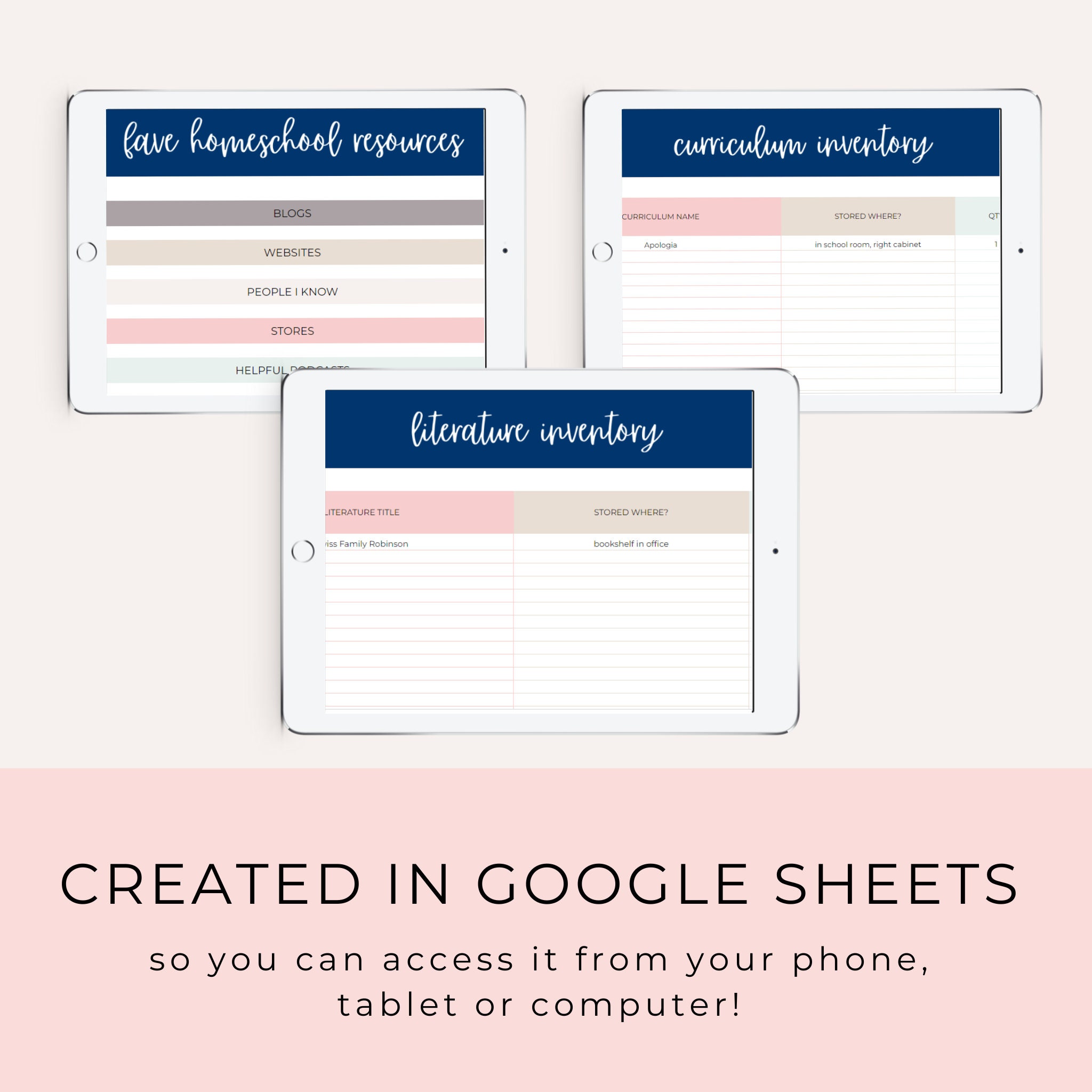 Homeschool Inventory Digital Tracker | 4 Homeschool Organization ...