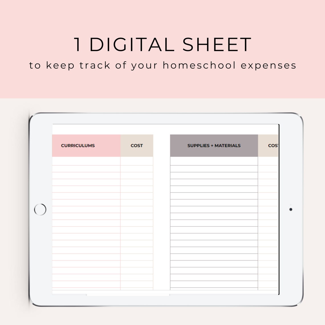 Homeschool Expenses Digital Tracker | Homeschool Finances Tracker - Etsy