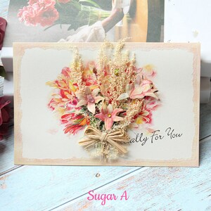 Dried Flower Greeting Cards/ Birthday Card/ Thank You Card/ Dried ...