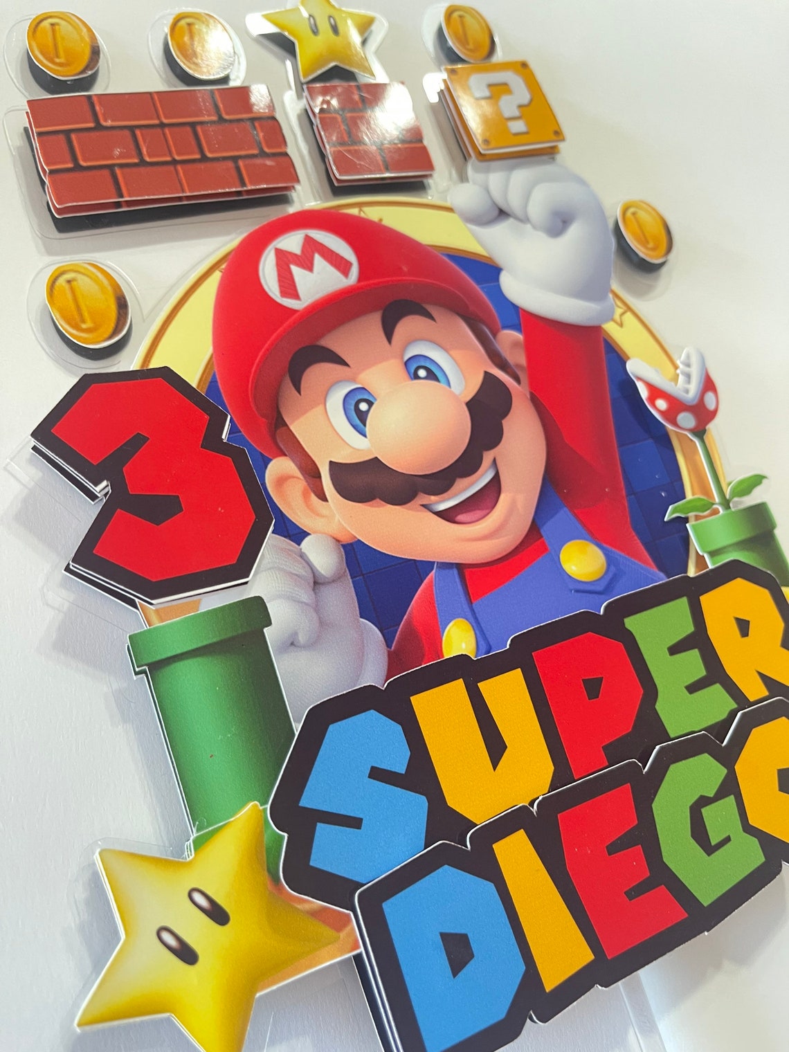 Custom Super Mario Cake Topper Decor Cake Topper Mario Super - Etsy