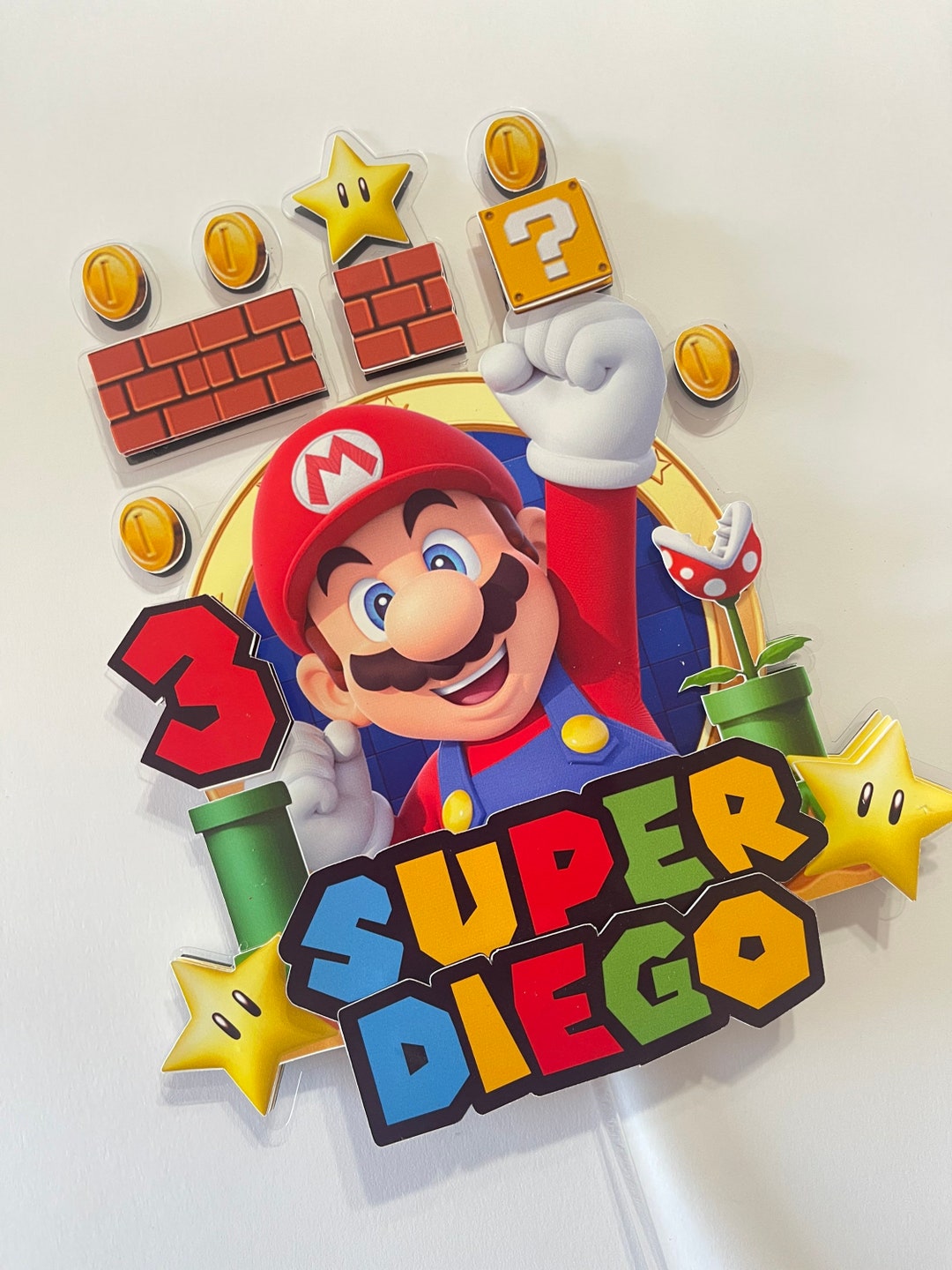 Personalized Super Mario Cake Topper, Decor Cake Topper Mario, Super ...