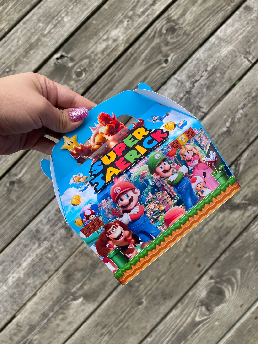 Gable Box Mario , Party Mario Bros Movie , Favor Box Mario Bros, Custom ...