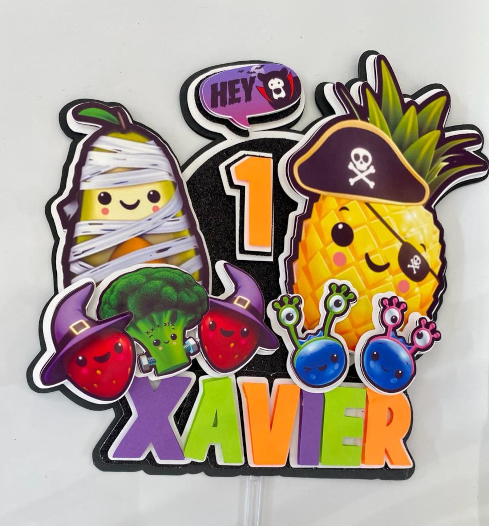 Cake Topper Hey Bear Sensory Halloween Decoration Hey Bear - Etsy