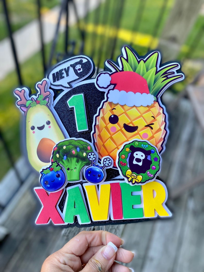 Cake Topper Hey Bear Sensory Christmas Decoration Hey Bear - Etsy