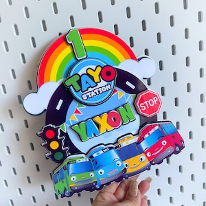 Cake Topper Tayo the Little Bus, Decoration Tayo the Little Bus, Party ...
