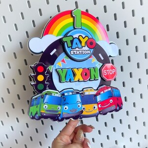 Cake Topper Tayo the Little Bus, Decoration Tayo the Little Bus, Party ...