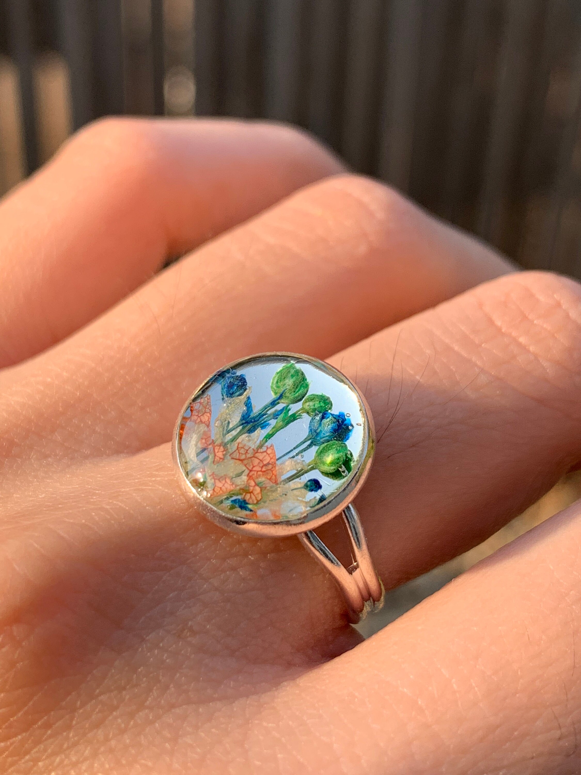Cute Fairy Inspired Resin Rings Made With Real Dried Flowers - Etsy