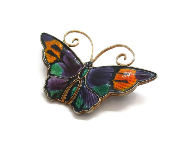 David Andersen enamel butterfly brooch, multi colour … - Gem