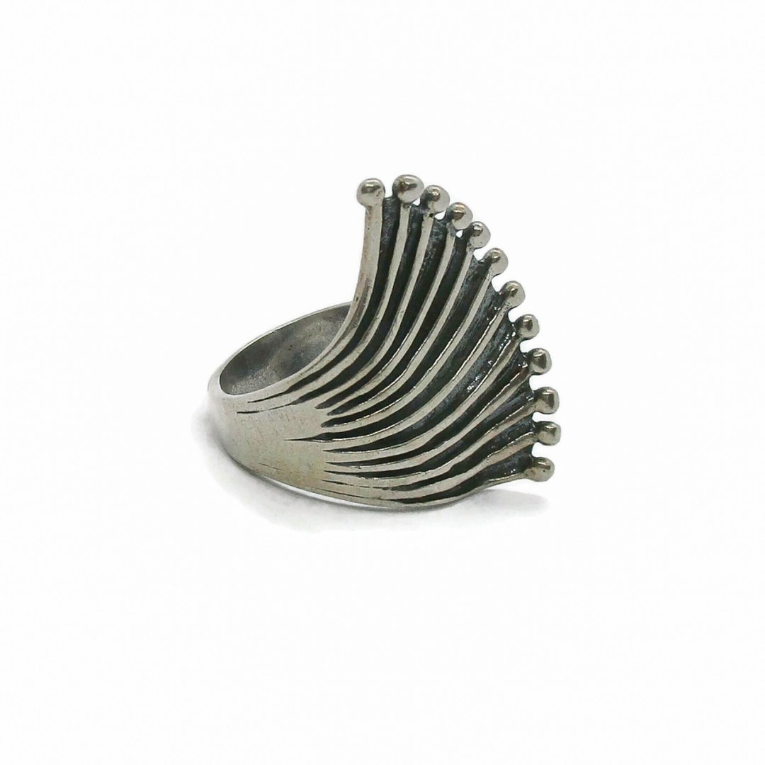 Marianne Berg Sterling Silver Modernist Ring, Innovative Space Design ...