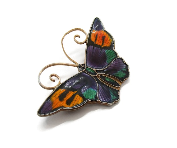 David Andersen enamel butterfly brooch, multi colour … - Gem