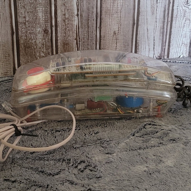 90s Clear Telephone - Etsy