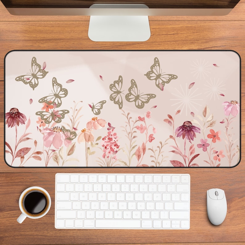 Wild Flower Butterfly Desk Mat - Etsy