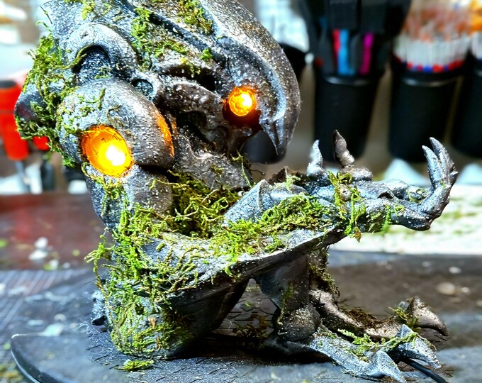 Bespoke Metroid Dread Chozo Statue: Stone Textured With Moss and LED ...