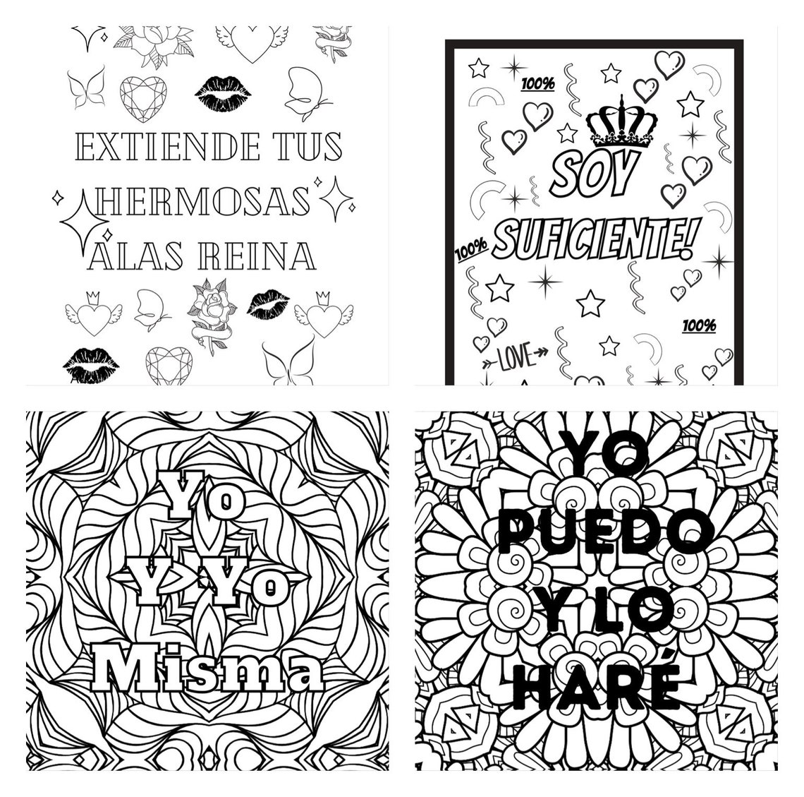 Mandala Mixed Spanish Positive Inspirational Quotes Empowerment and ...