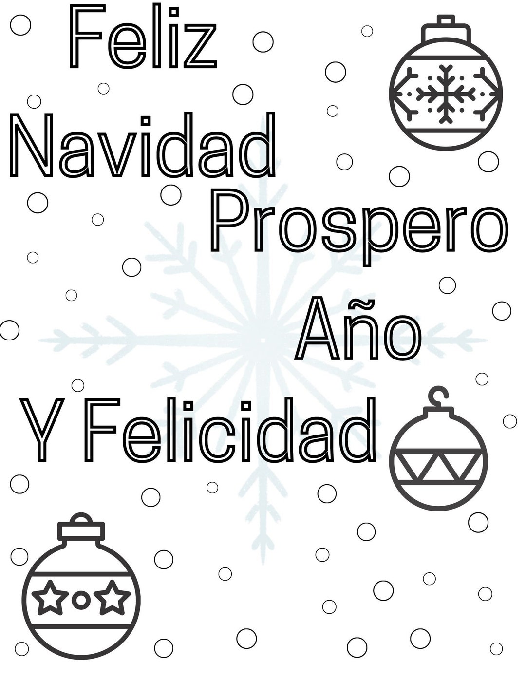 Feliz Navidad Coloring Page, Christmas Coloring Page, Prospero Año Y ...
