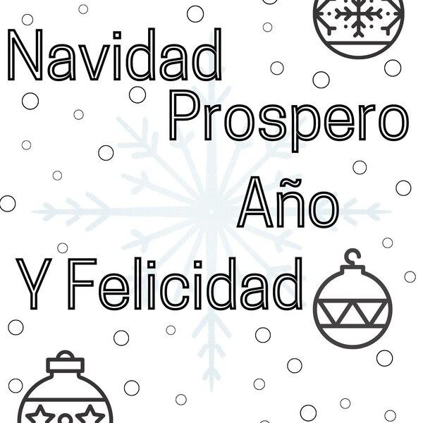 Feliz Navidad Coloring Page - Etsy