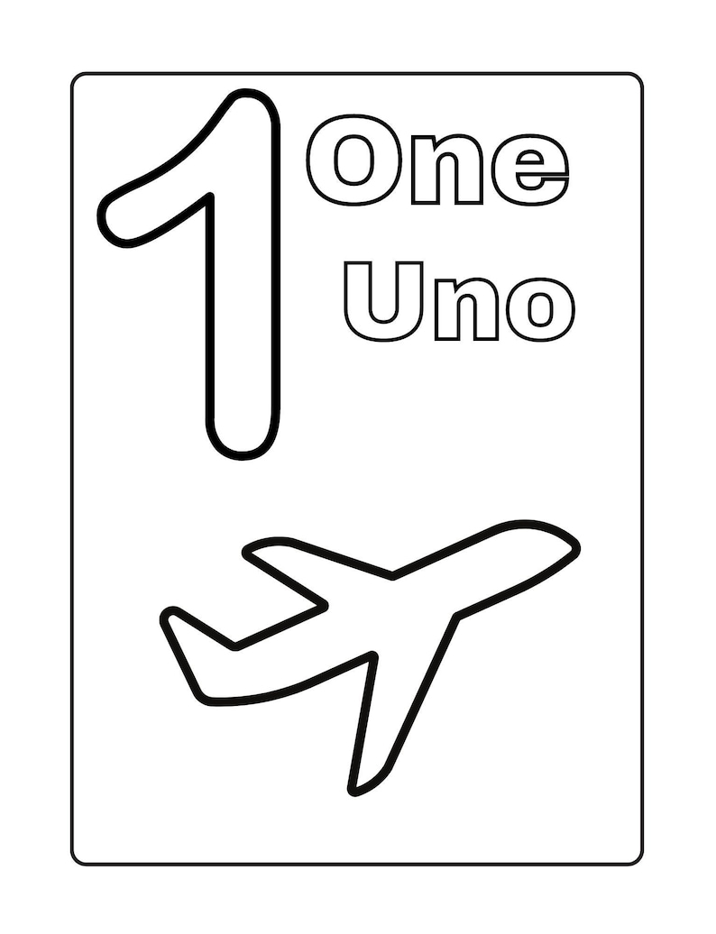 Bilingual Numbers Spanish 1-20, Educational Printable Coloring Pages ...