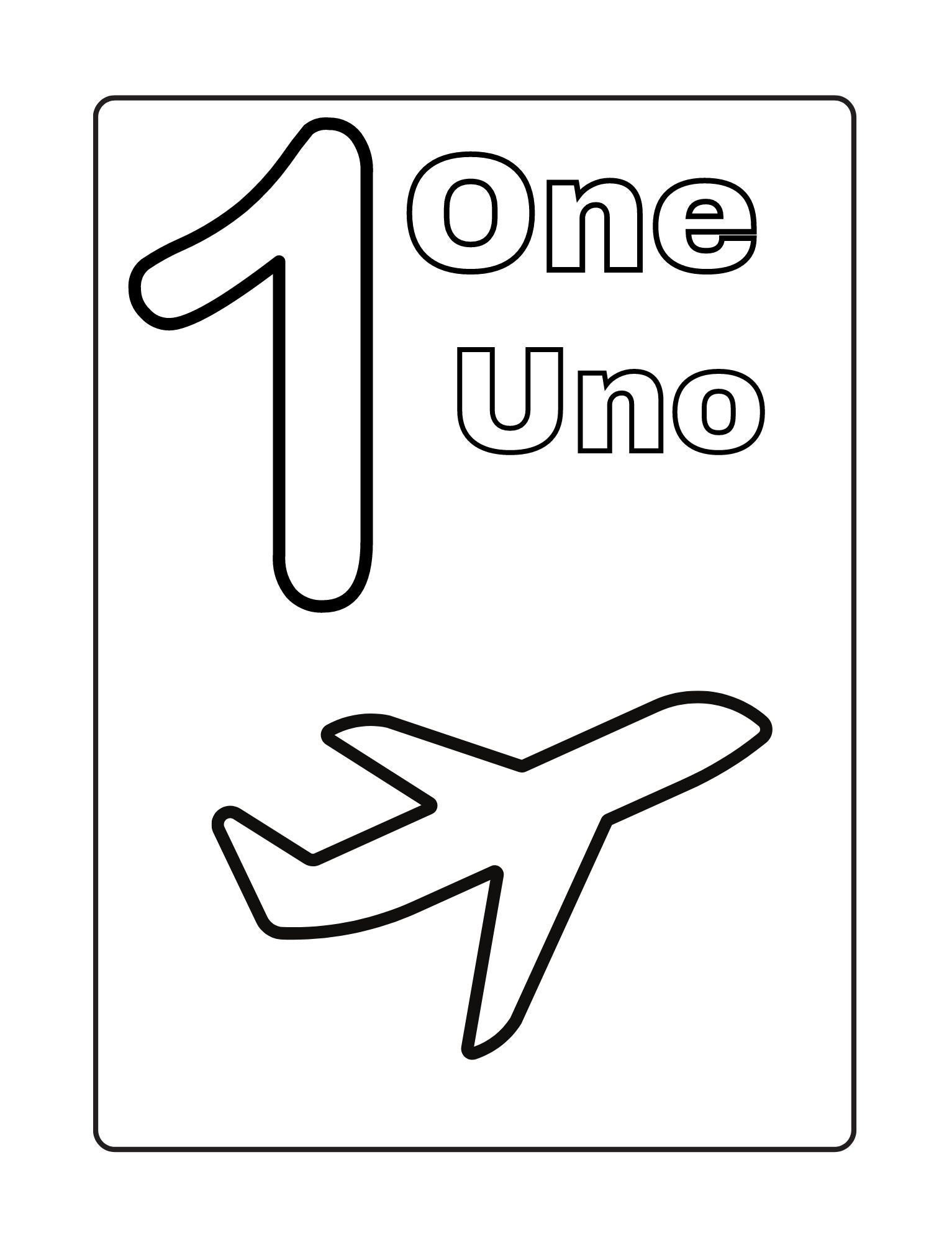 Bilingual Numbers Spanish 1-20, Educational Printable Coloring Pages ...