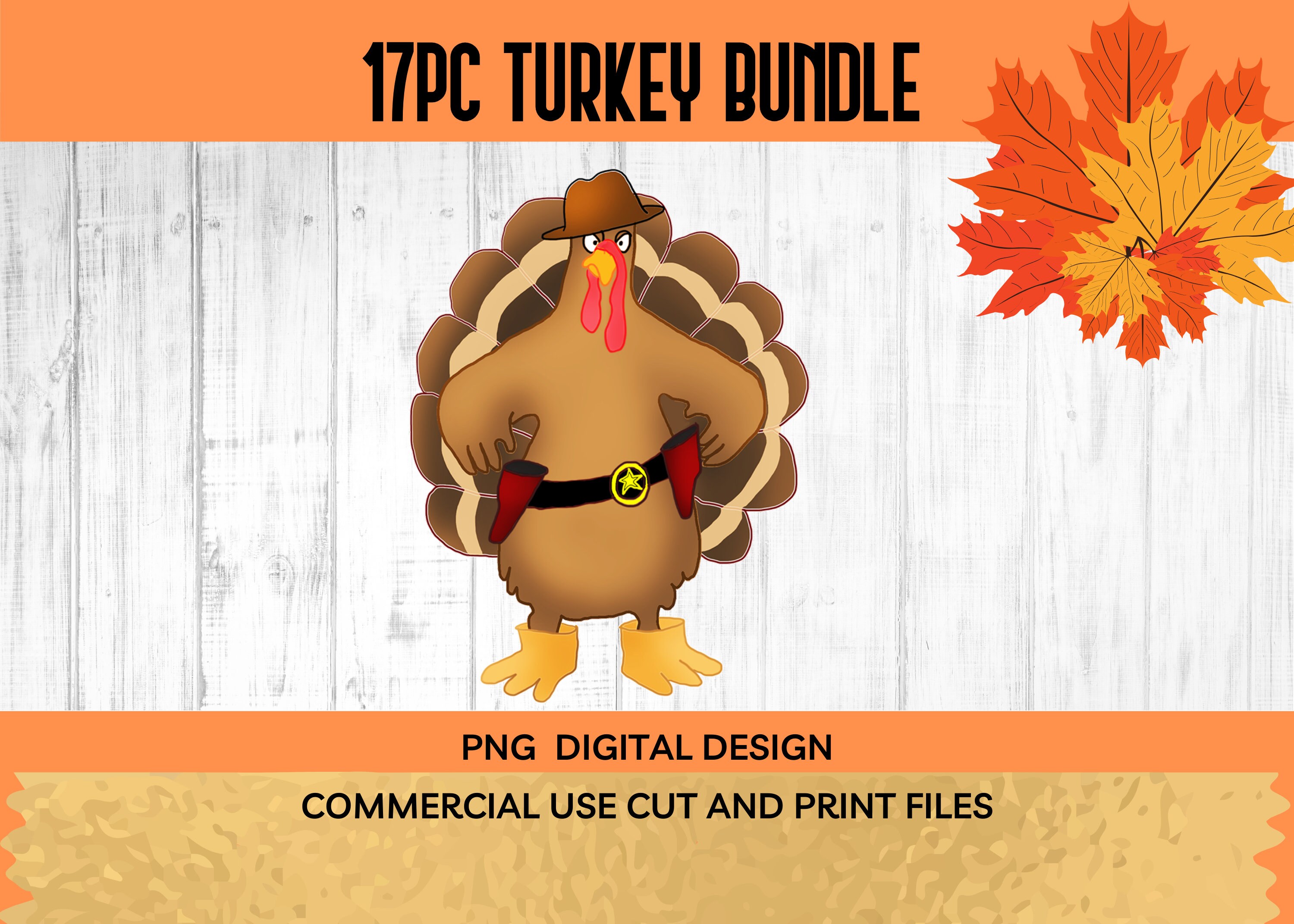 Adorable Thanksgiving Turkey Clipart Bundle for Fall Décor - Etsy