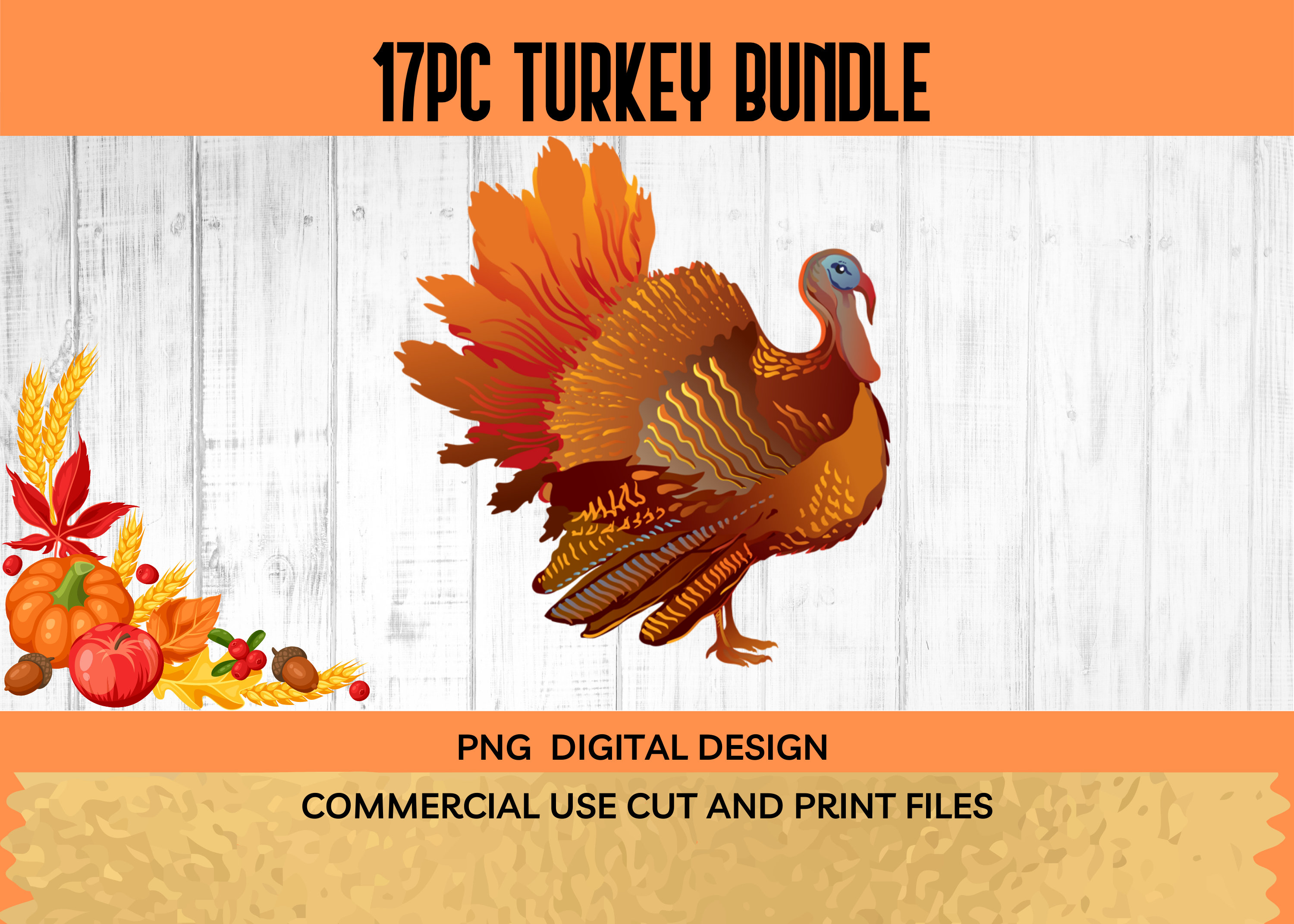 Adorable Thanksgiving Turkey Clipart Bundle for Fall Décor - Etsy