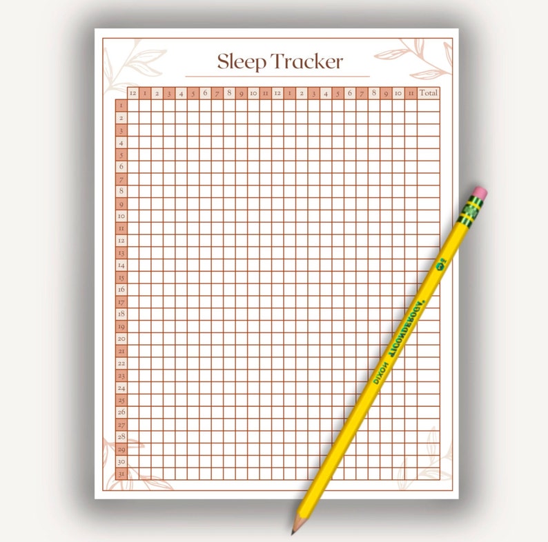 Monthly Sleep Tracker Printable digital Download US - Etsy