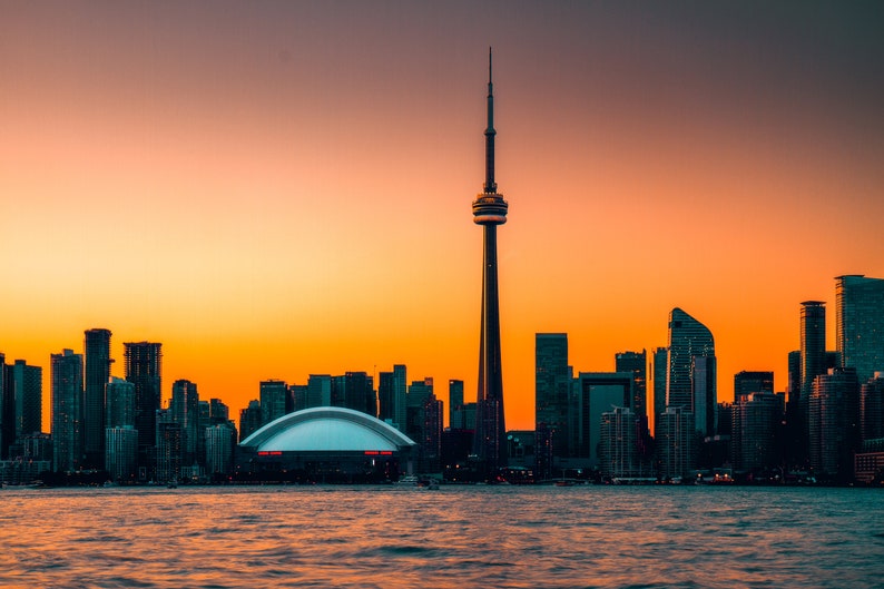 Toronto Skyline at Sunset Acrylic, Metal, Canvas or Paper - Etsy