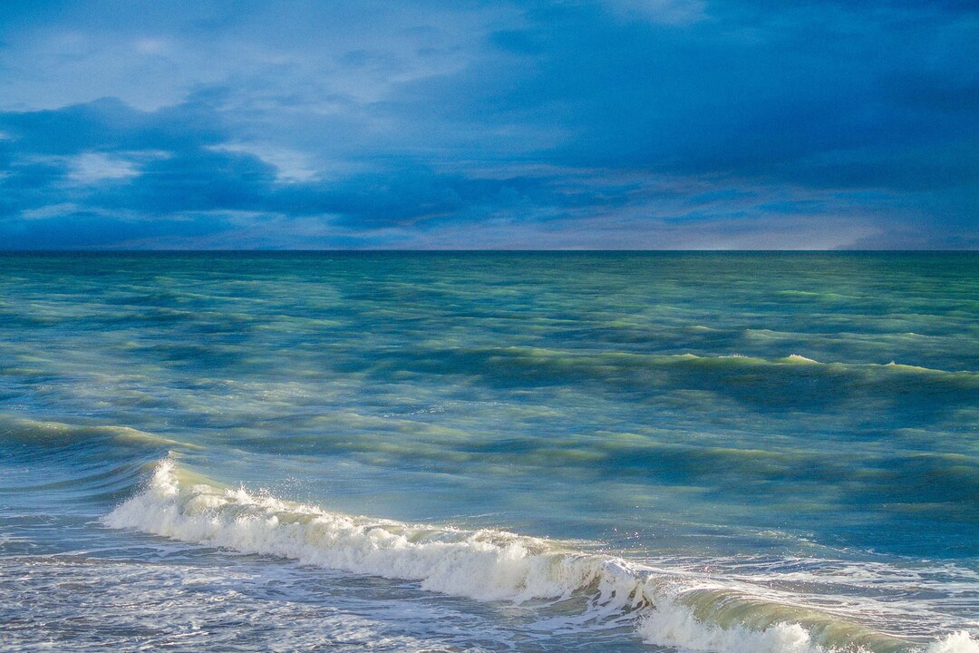 Florida Beach Photo Blue Green Atlantic Ocean Waves Canvas - Etsy