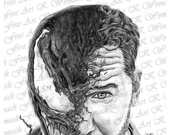 venom side face drawing