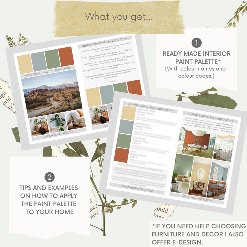 Interior Paint Palette | Boho Story | Boho Color Scheme | Farmhouse ...