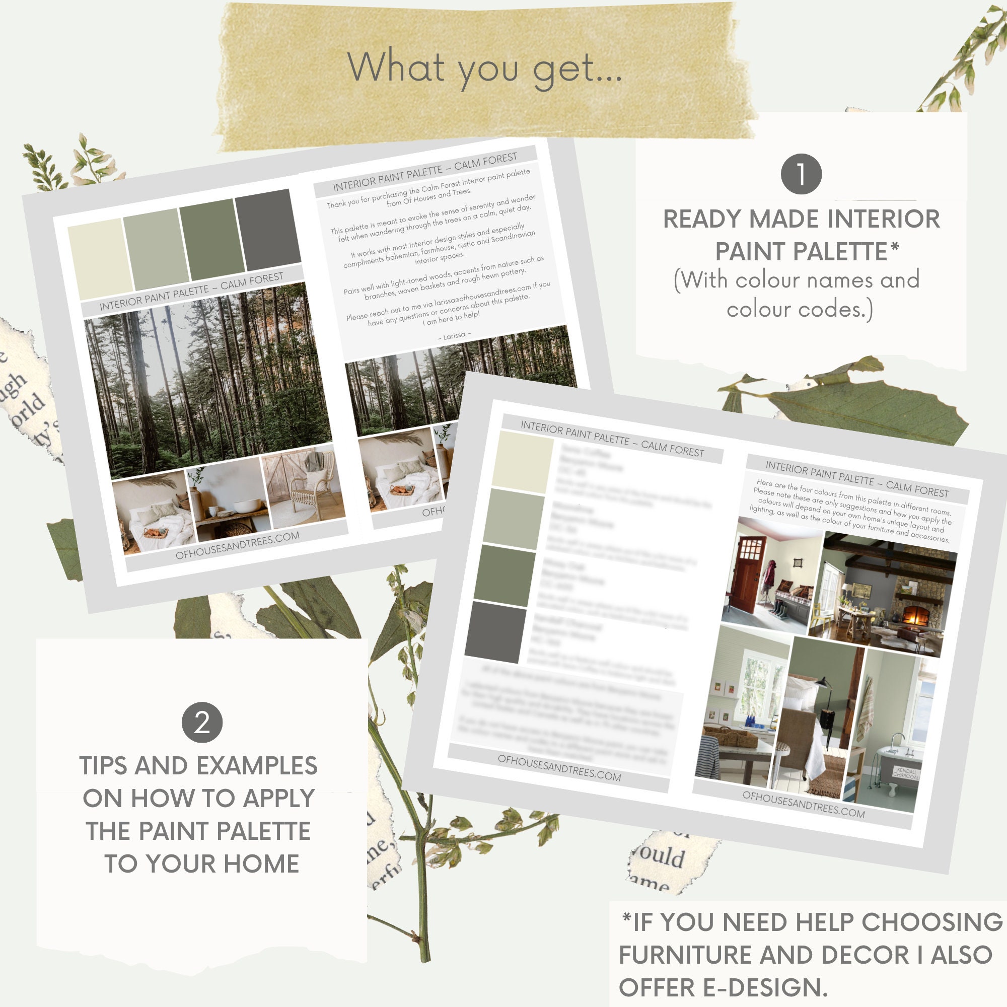 Calm Forest Paint Palette, Paint Color Palette, Farmhouse Color Palette ...