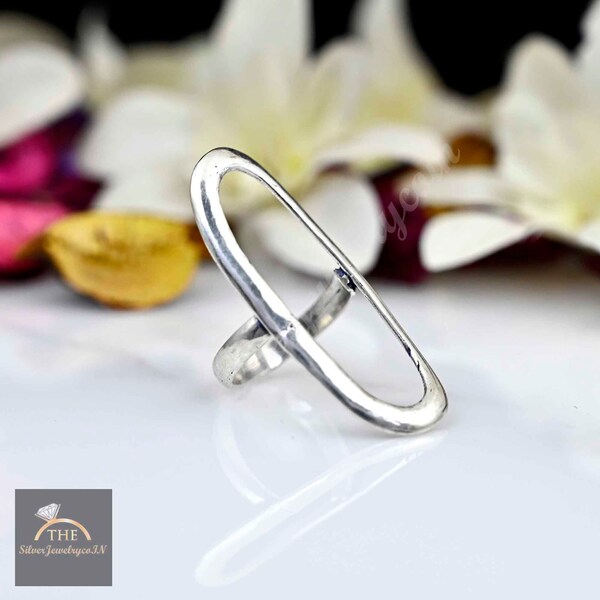 Long Silver Ring - Etsy