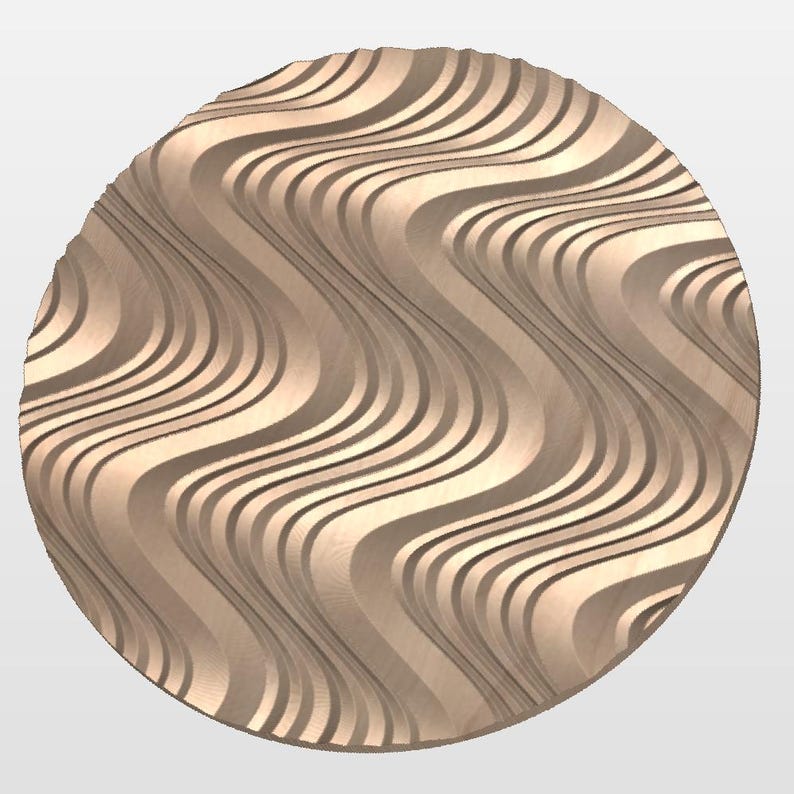 Parametric Wave Wall Art SVG DXF | Waves Modern Wood Panel | CNC File ...