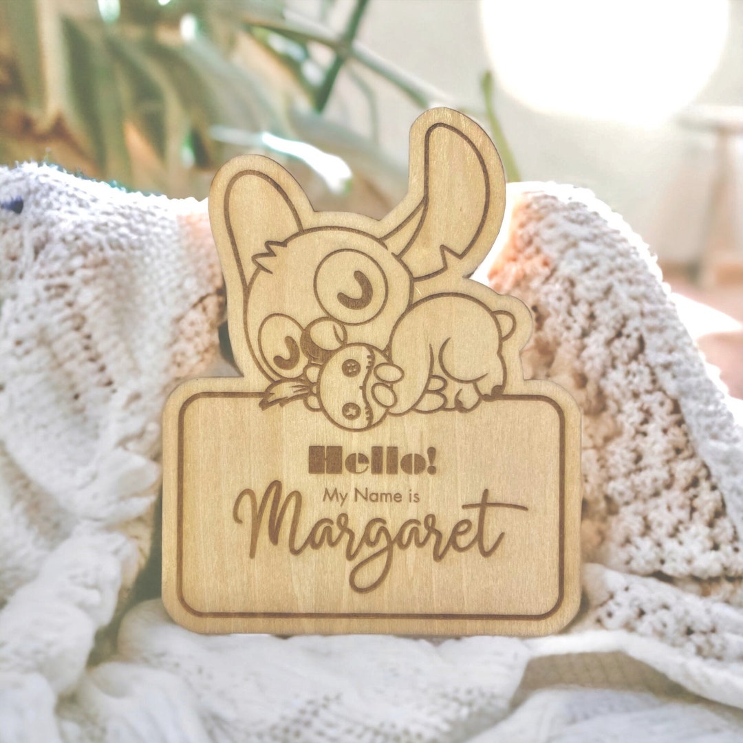 Wooden Engraved Name Sign | Baby Announcement Sign | Name Reveal | Baby ...
