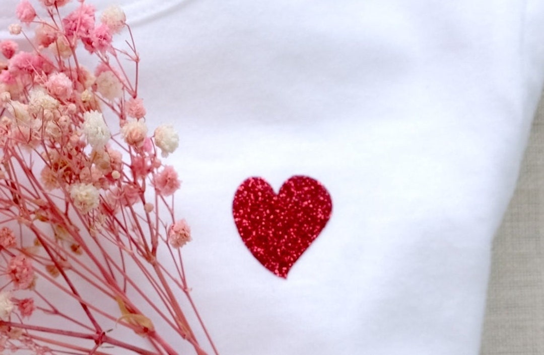 Heart Large Glitter Relief Flex Applied Thermoadhesive Heart Textile ...